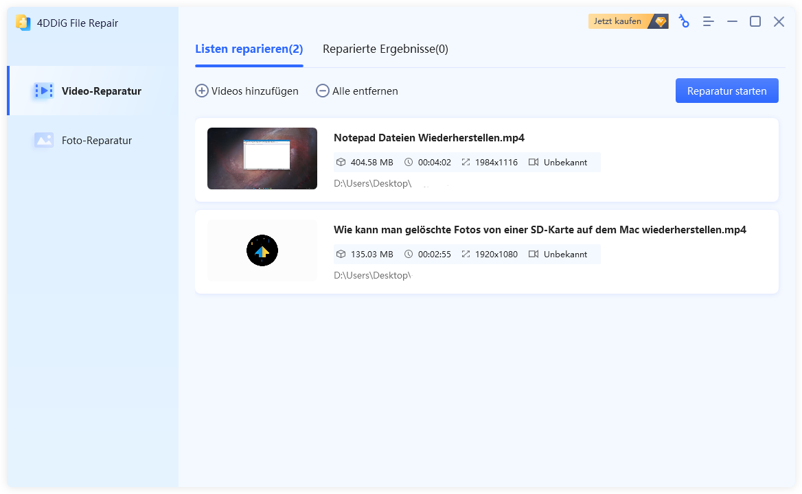 4DDiG Datei Reparatur Anleitung: Wie kann man damit beschädigte Videos und Fotos reparieren?
