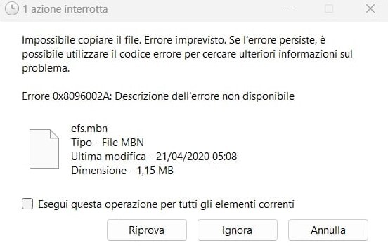 [Résolu] Erreur 0x8096002A : aucune description d'erreur disponible