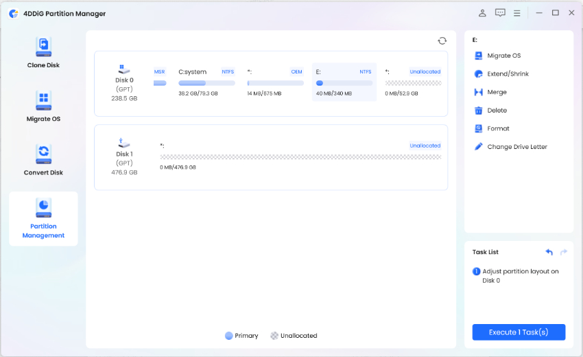 4DDiG Partition Manager ile İşletim Sistemini SSD/HDD'ye Taşıma ve Disk ...